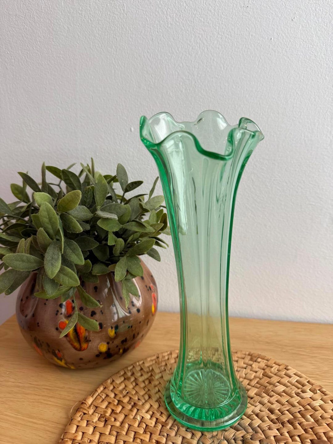 Vintage Helio Uranium Glass Swung Vase, John B Higbee, C. 1910 - Etsy