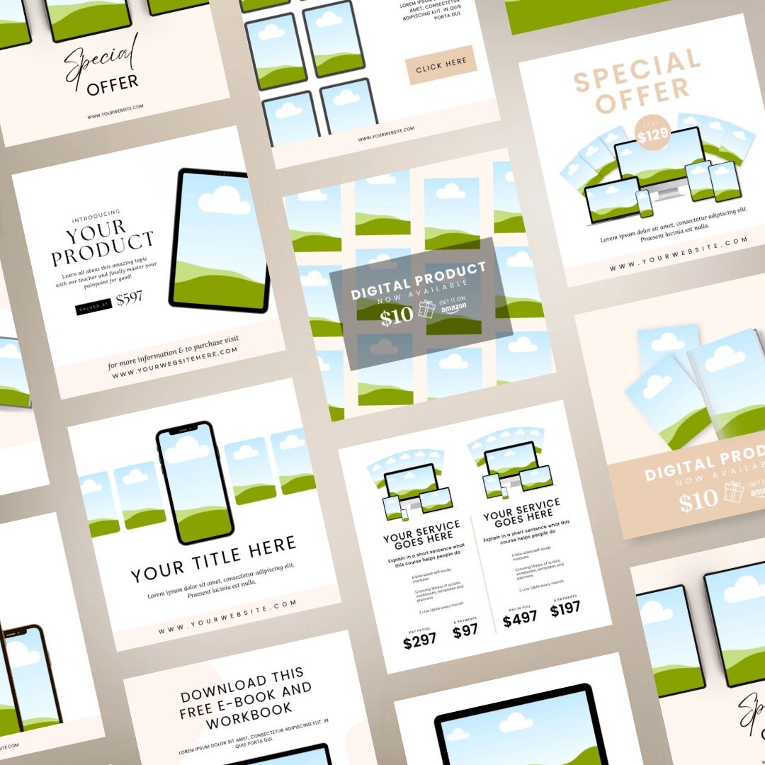 Canva Ready 128 Digital Product Mock Ups With Mrr Resell Rights
