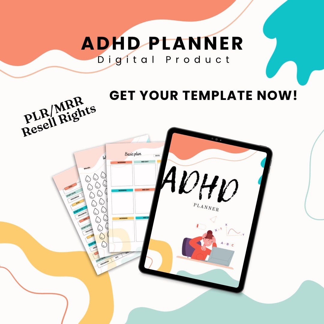 Editable ADHD Planner Template MRR/PLR Customizable Instant Access ...