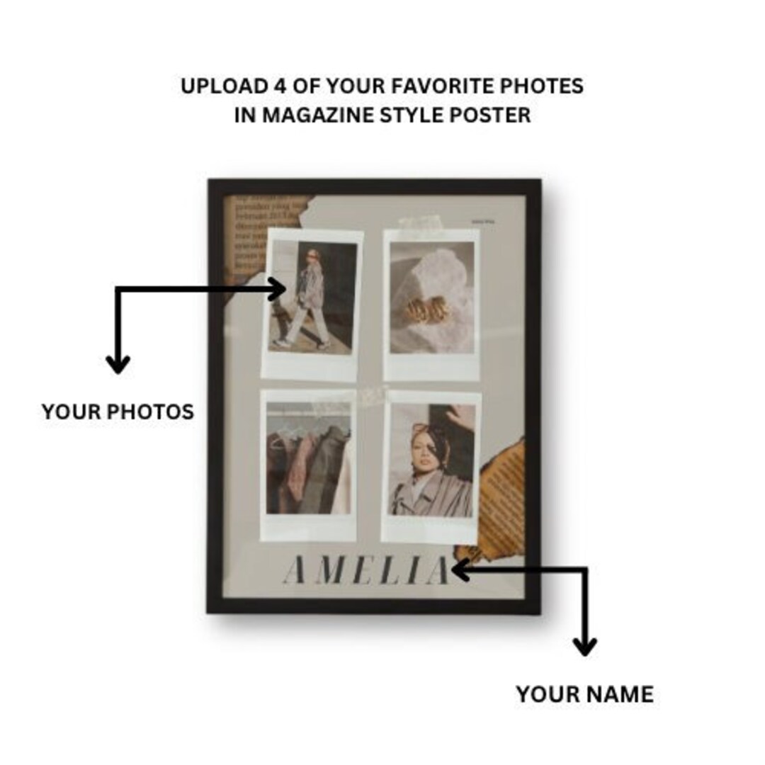 Custom Magazine Style Poster Personalized Poster Family Photos Wedding ...