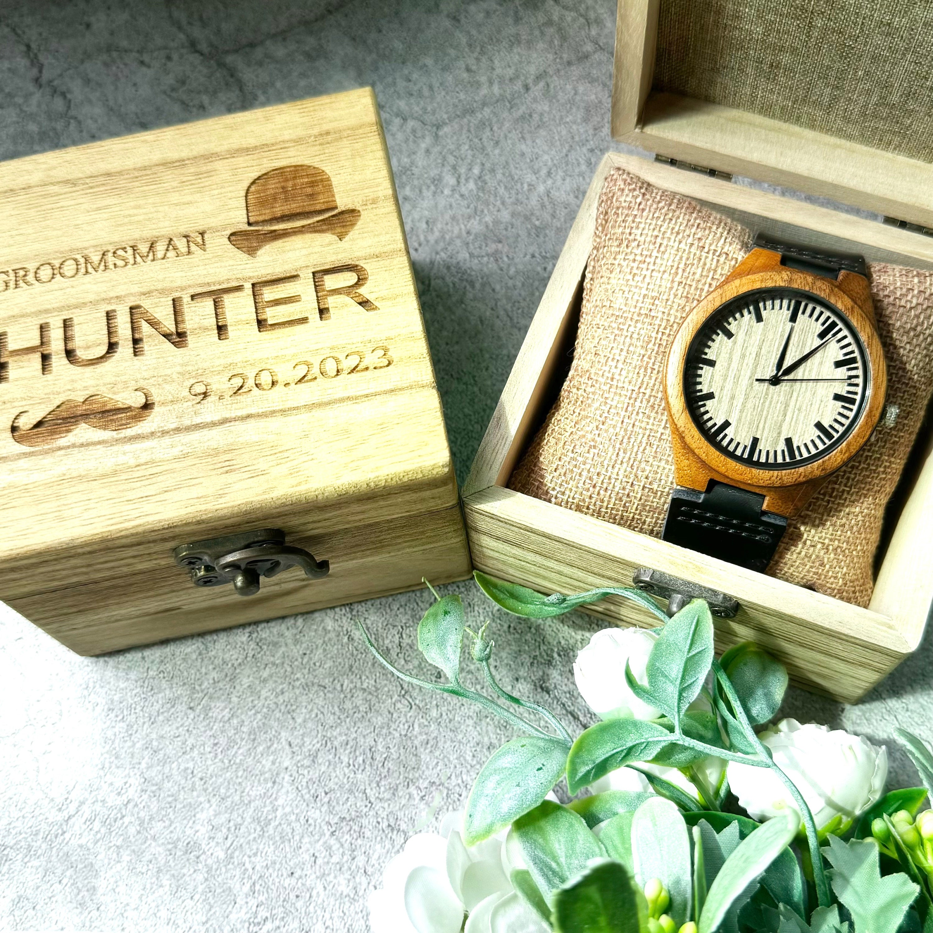 Personalized Wooden Men's Watch, Birthday Gift, Gift for Him, Groomsman ...