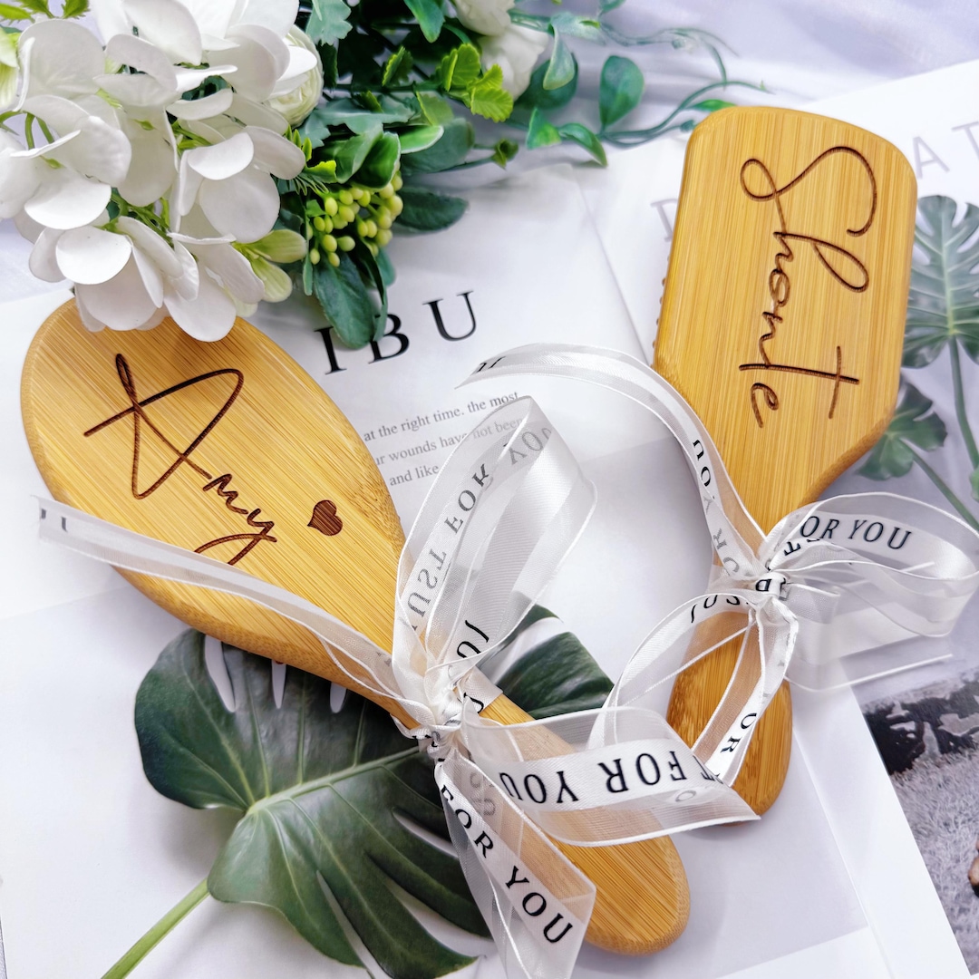 Personalized Wood Comb: Bridesmaid Proposal Gift, Wedding Gifts, Bamboo ...