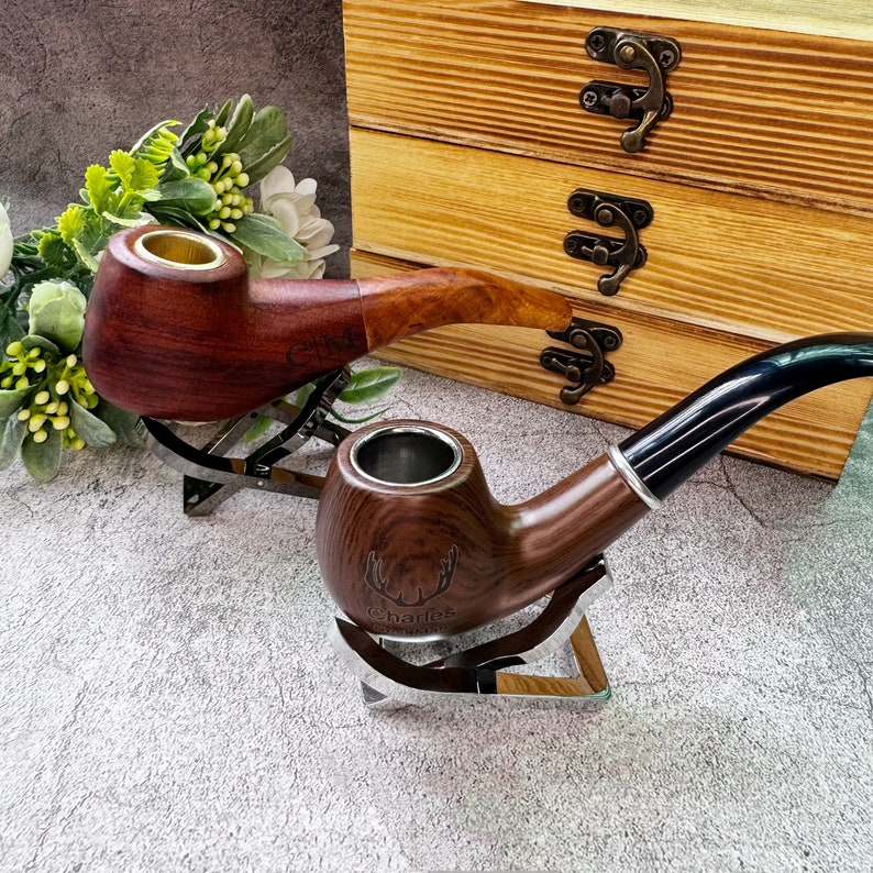 Personalized Wooden Pipes, Customized Handmade Pipes Fathers Day Gifts ...