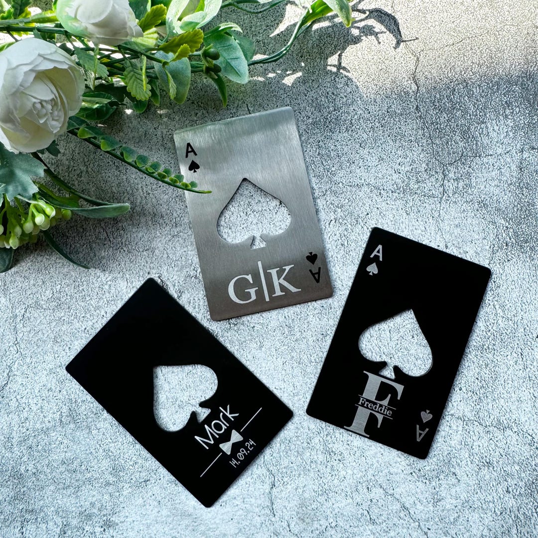 Personalized Spades Bottle Opener Ace: Stainless Steel Poker Gift, Best ...