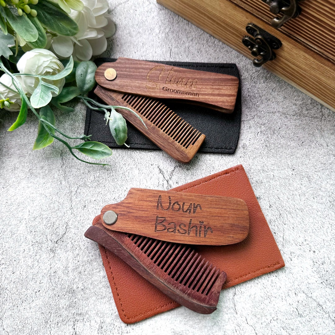 Personalized Wooden Beard Comb: Handmade Groom Gift - Etsy