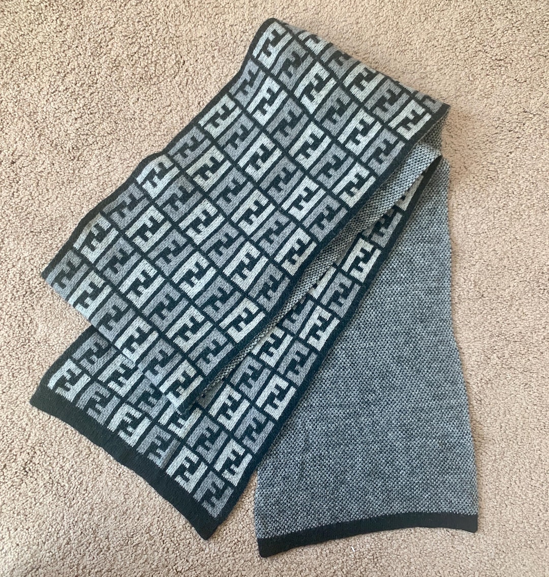 Authentic Fendi Unisex Double Sided Monogram Wool and Cashmere Scarf - Etsy