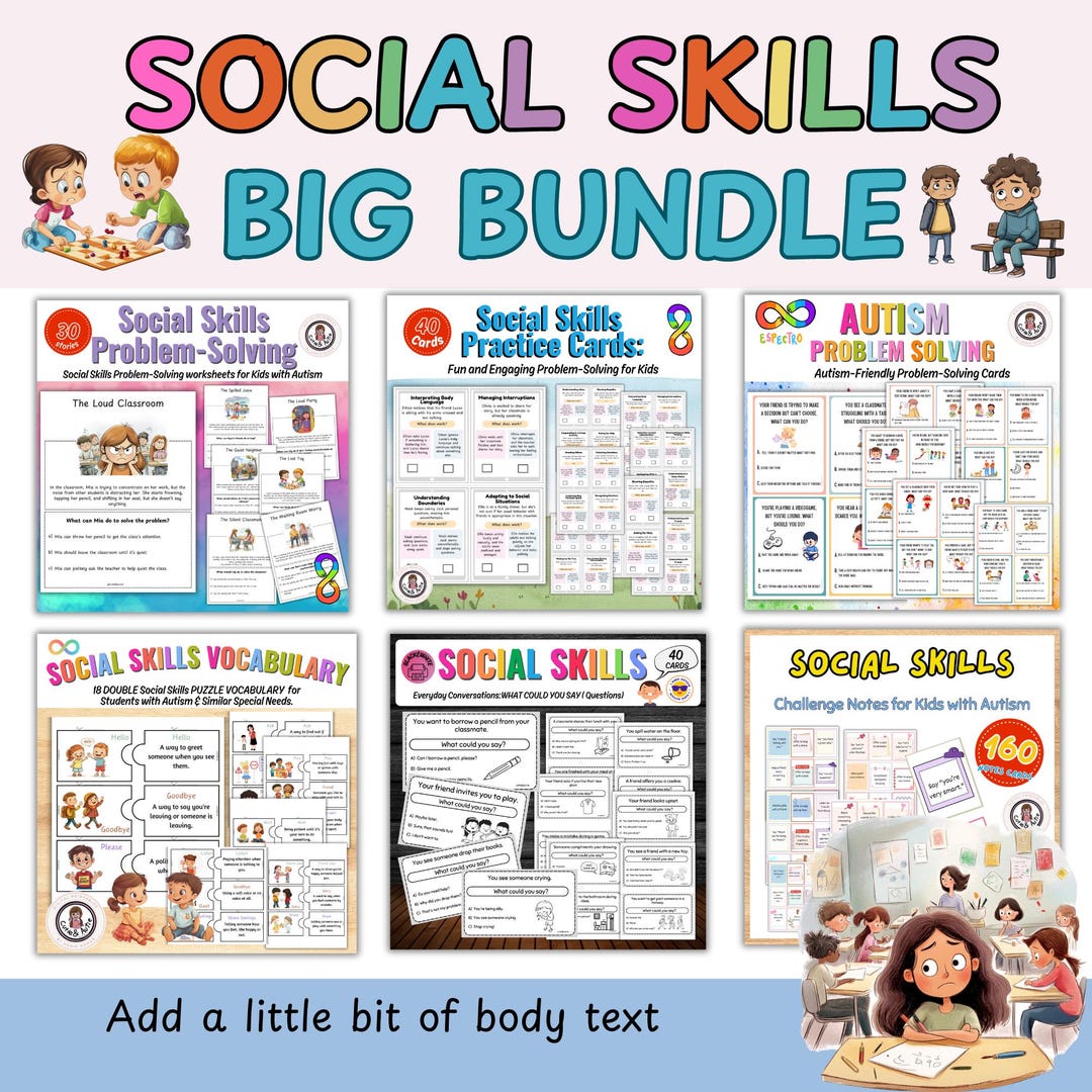Social Skills Builder: Interactive Cards for Kids With Autism 320 Cards ...