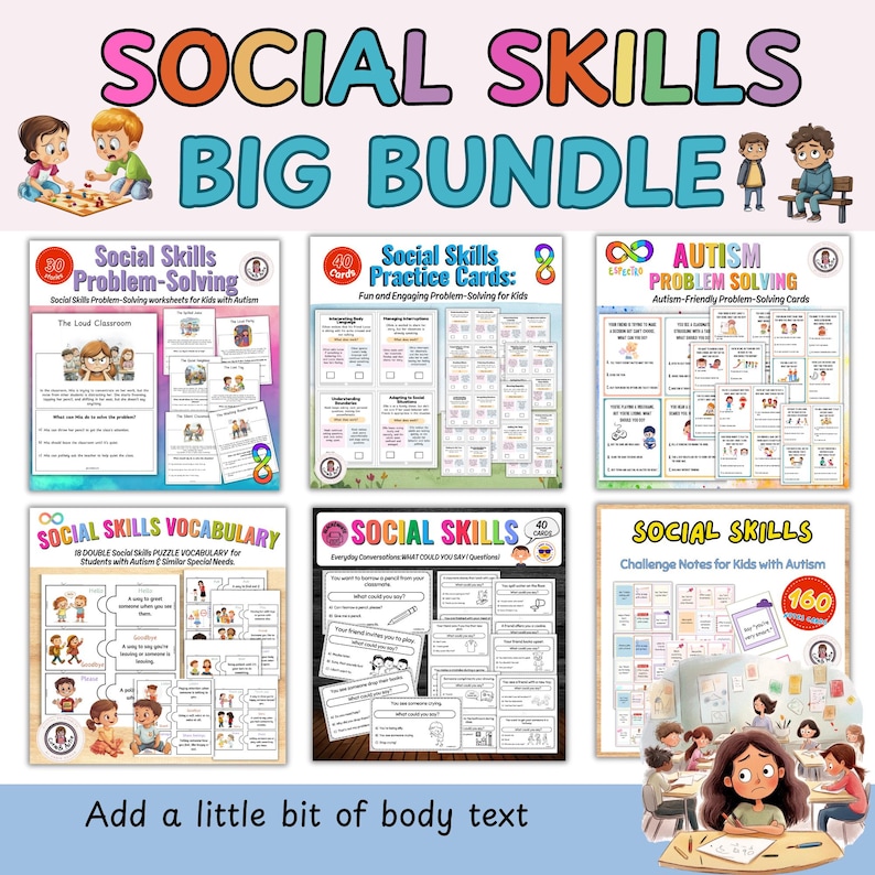 Social Skills Builder: Interactive Cards for Kids With Autism 320 Cards ...
