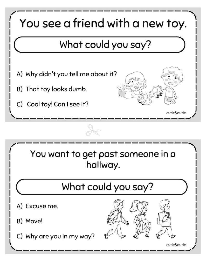 Social Skills Conversations Cards: What Could You Say 40 Cards - Etsy