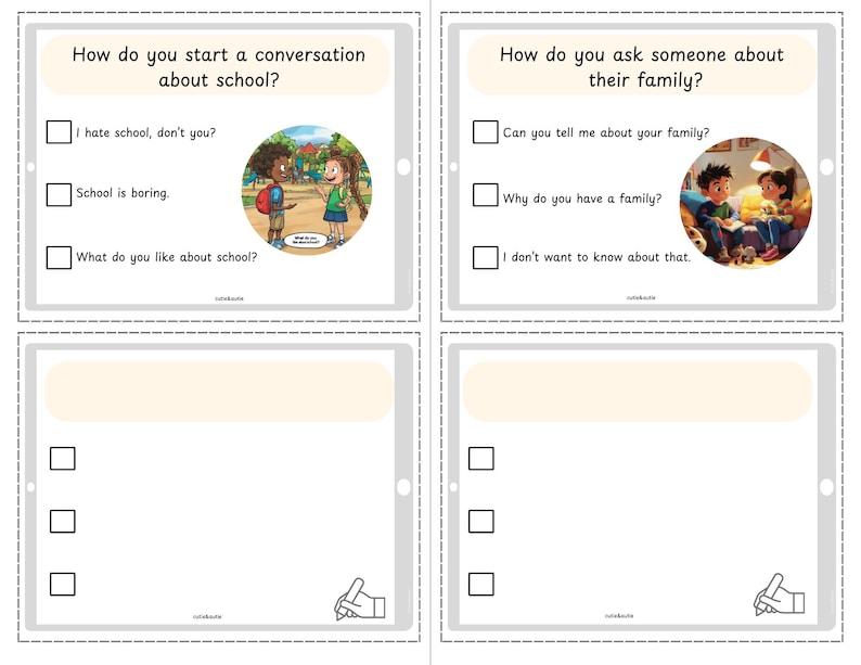 Starting & Maintaining Conversations: Building Cards for Children ...