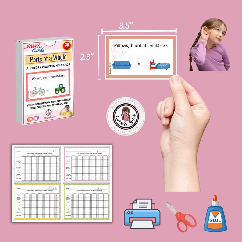 Auditory Thinking Cards: Parts of a Whole/ 30 Cards Speech Therapy - Etsy