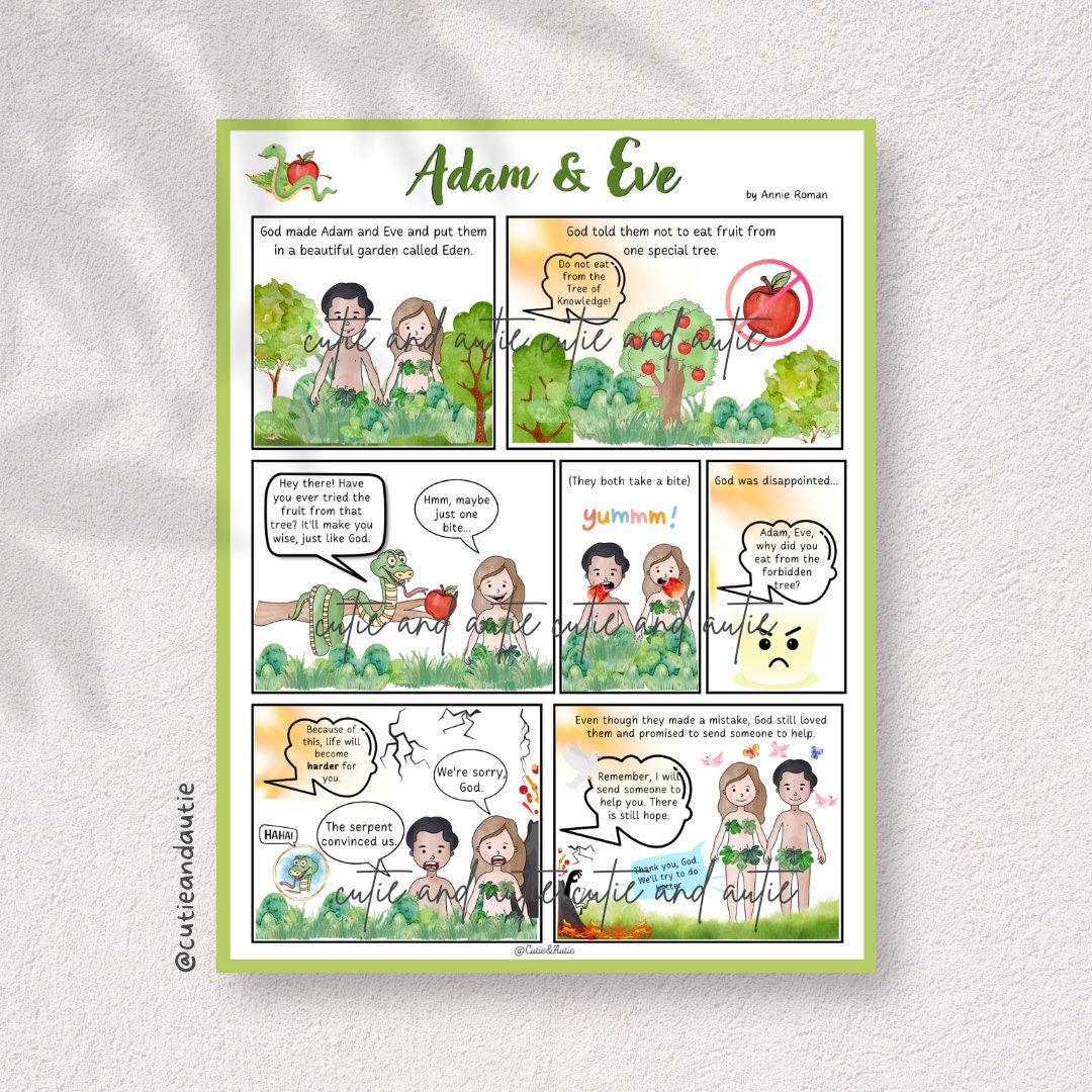 Bible Story Adam and Eve - Sunday School - Special Need Friendly - Etsy