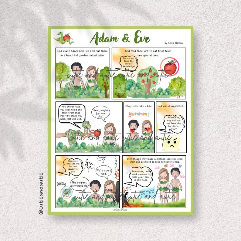 Bible Story Adam and Eve - Sunday School - Special Need Friendly - Etsy