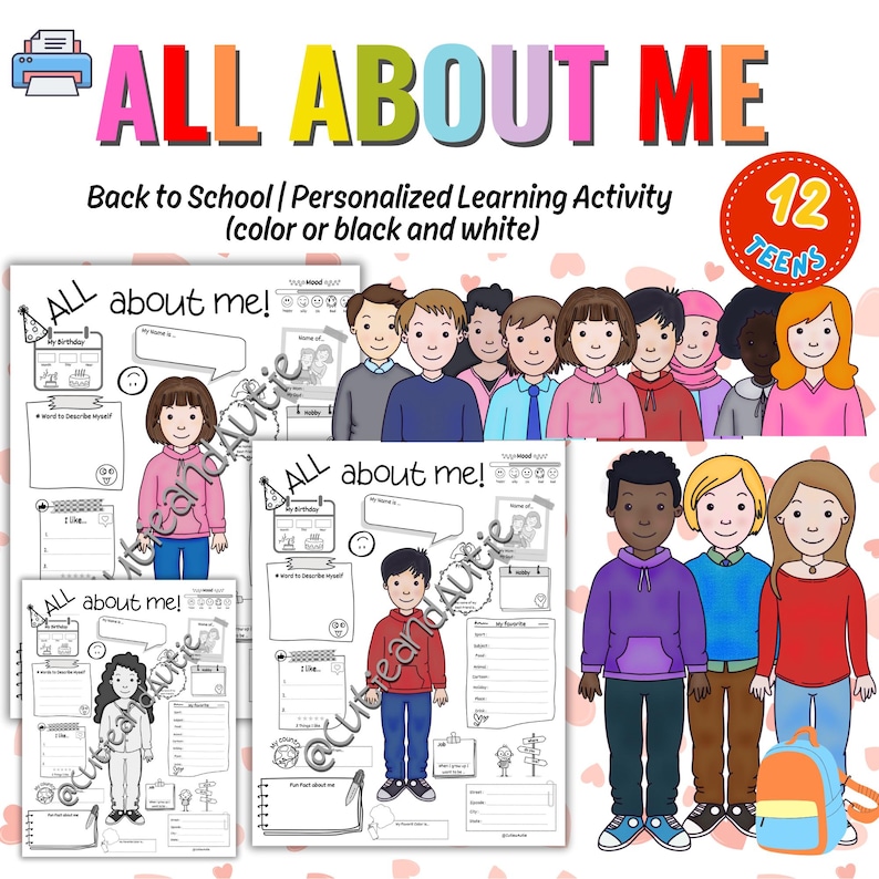 All About Me: A 12-teen Personality Reflection Activity I Express ...