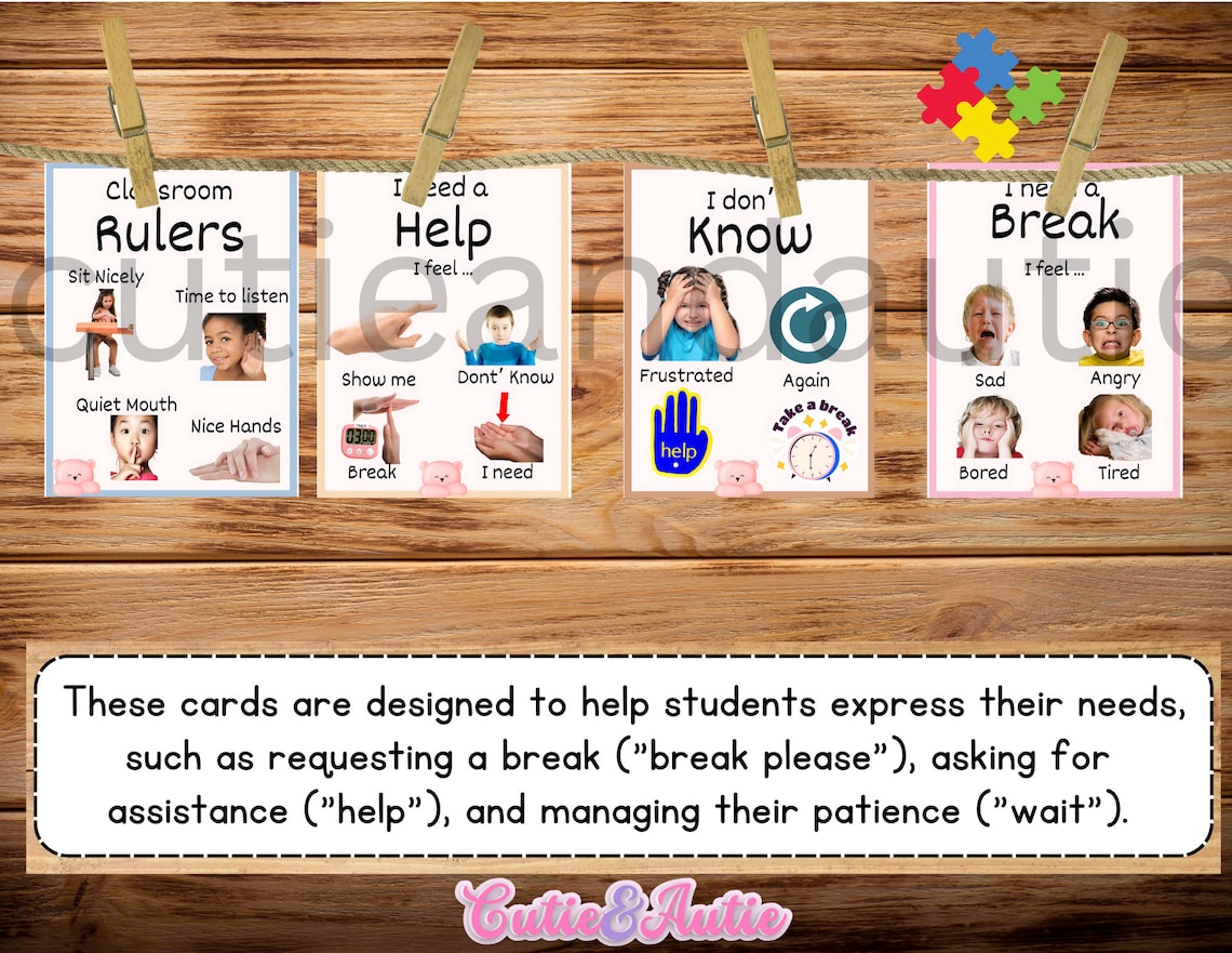 Self-management Visual Support Cards - Autism/special Ed - Etsy