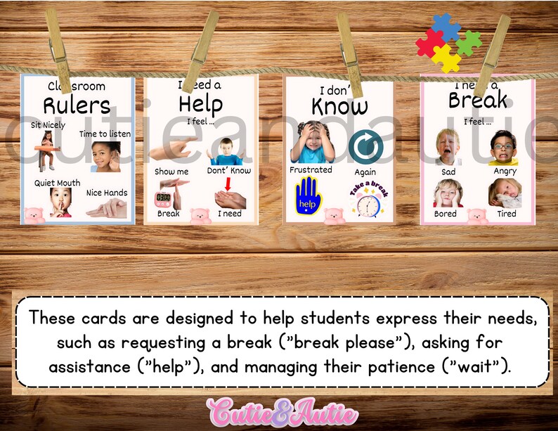 Self-management Visual Support Cards - Autism/special Ed - Etsy