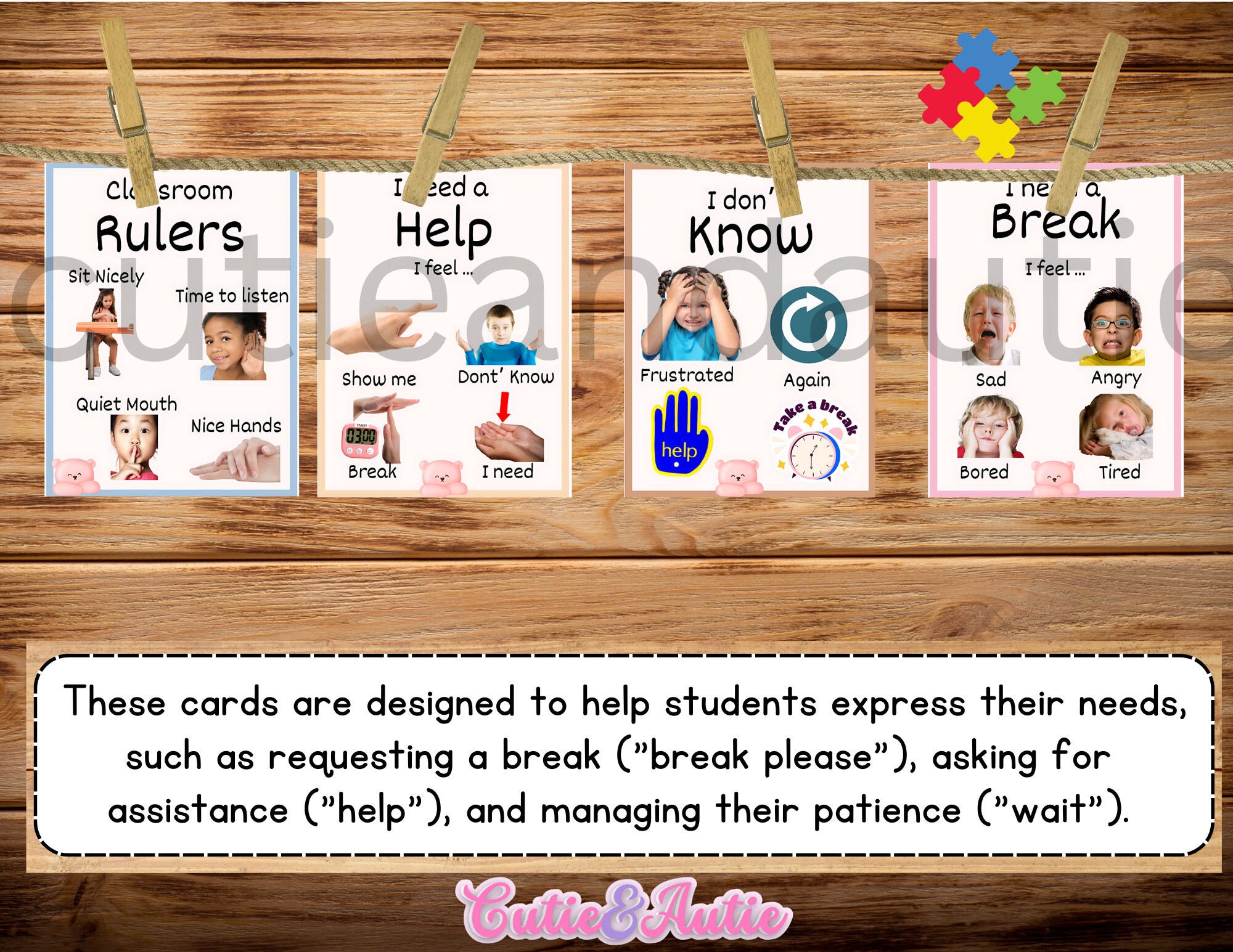 Self-management Visual Support Cards - Autism/special Ed - Etsy