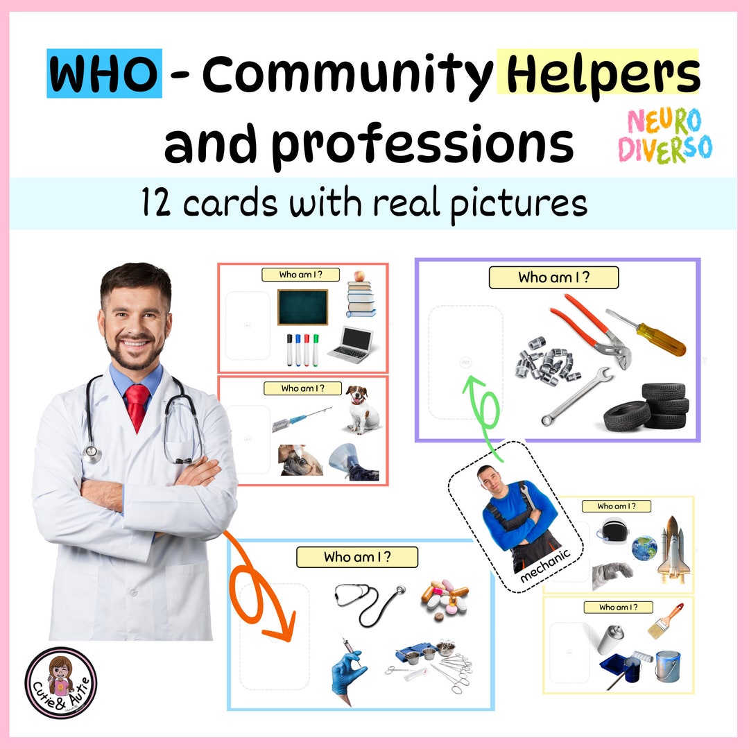 Questions: Who Community Helpers and Professions - Etsy