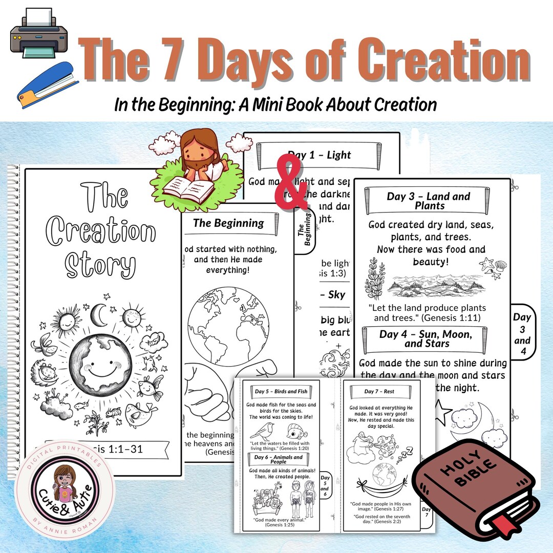 God Made the World: the 7 Days of Creation/ Mini Book Sunday School - Etsy