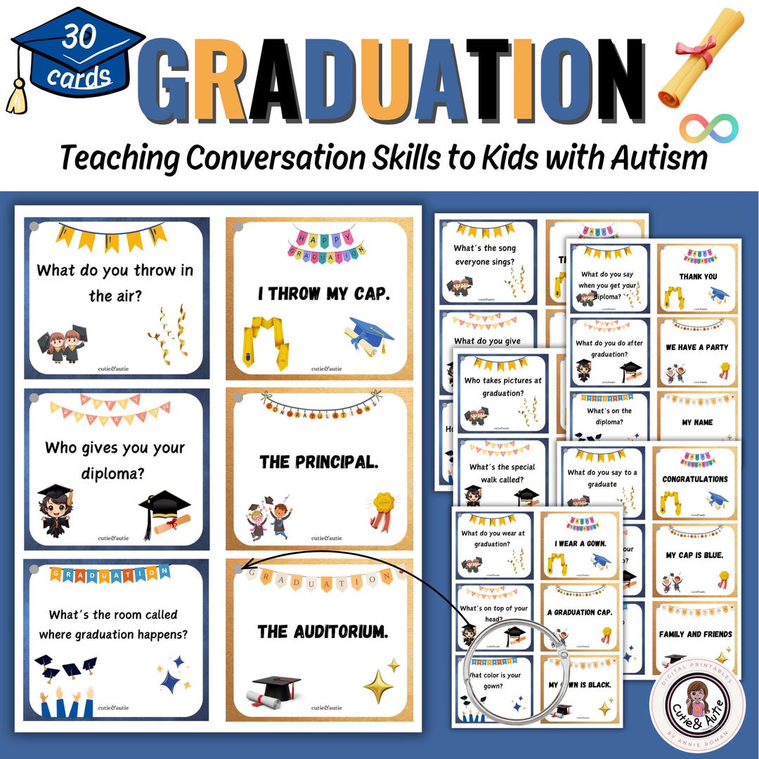 My Graduation Words: CONVERSATIONS CARDS Children on the Autism ...