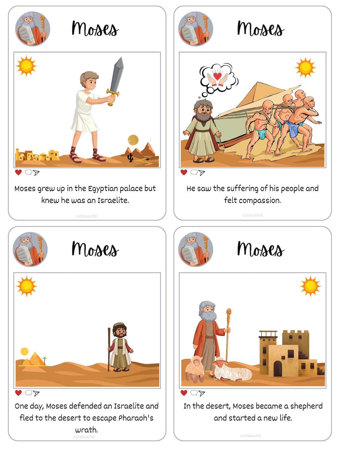 16 Flashcards: the Story of Moses for Sunday School - Etsy