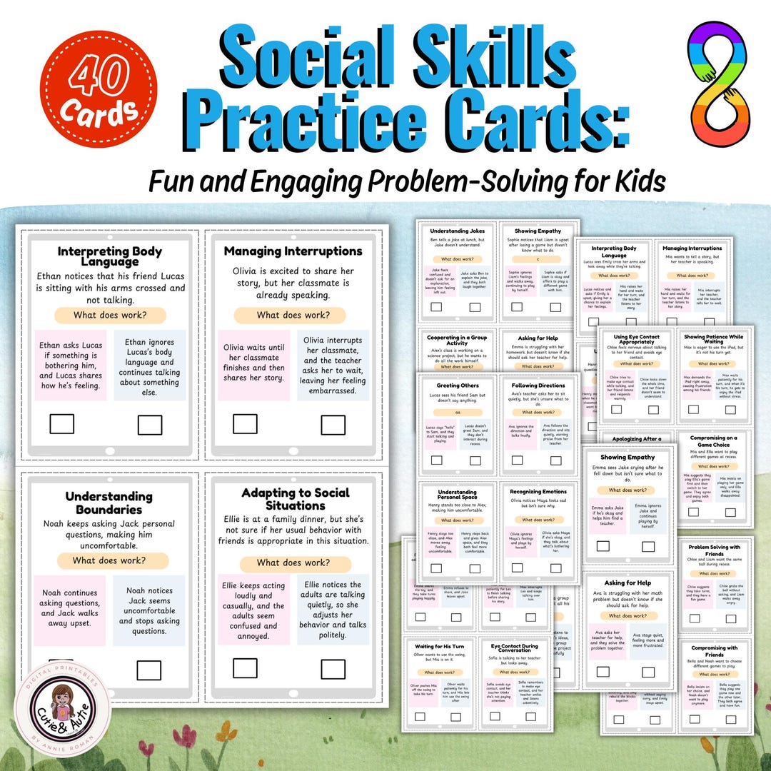 Social Skills Practice Cards: Fun and Engaging Problem-solving for Kids ...