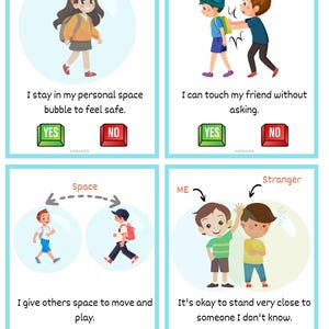 Personal Space Bubble Social Story Cards - 20 Cards - Etsy