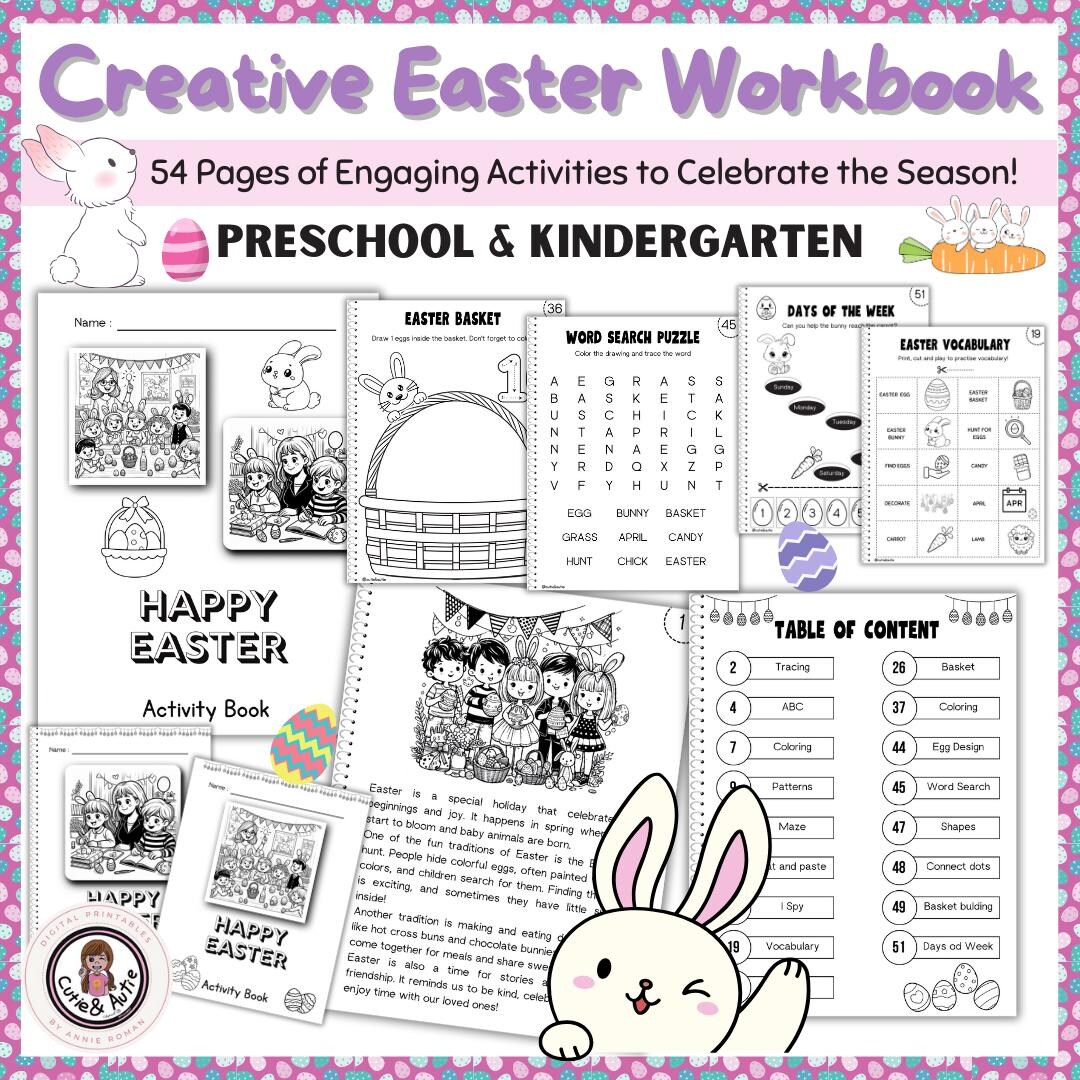 Creative Easter Workbook for Preschoolers and Kindergartners 54 Pages ...