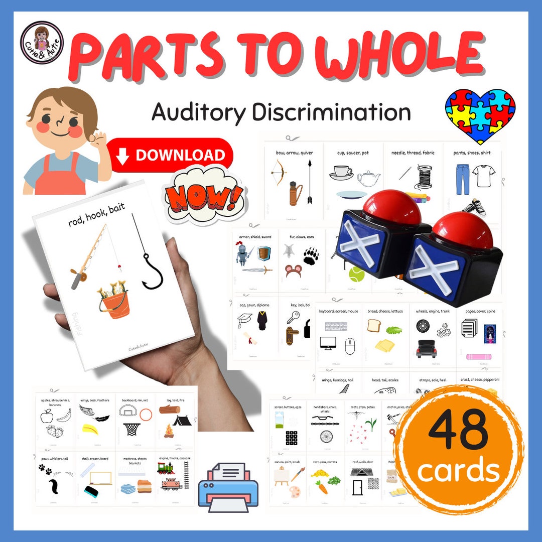 Auditory Discrimination Game for Kids With Autism - Parts to Whole 48 ...
