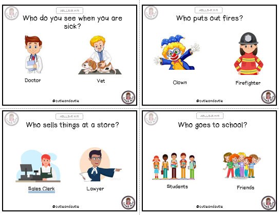 WH Questions - Who/ Whose ABBLS-R H19 Intraverbal Task Card + Data ...