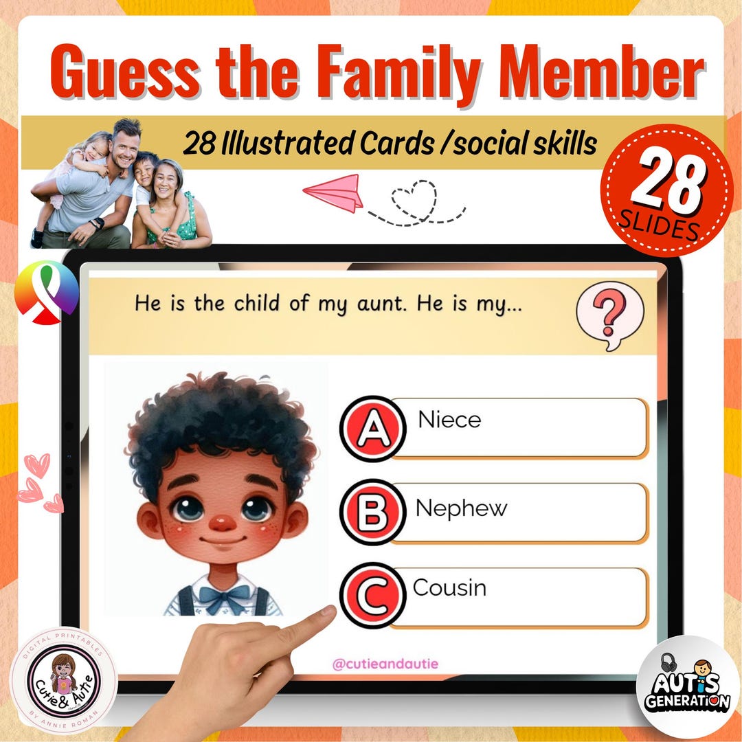 Guess the Family Member, BOOM CARDS Interactive Game - Etsy