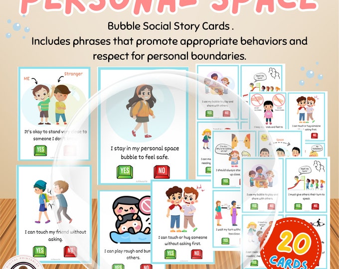 Personal Space Social Story for AUTISM, Behavior Management, Printable ...