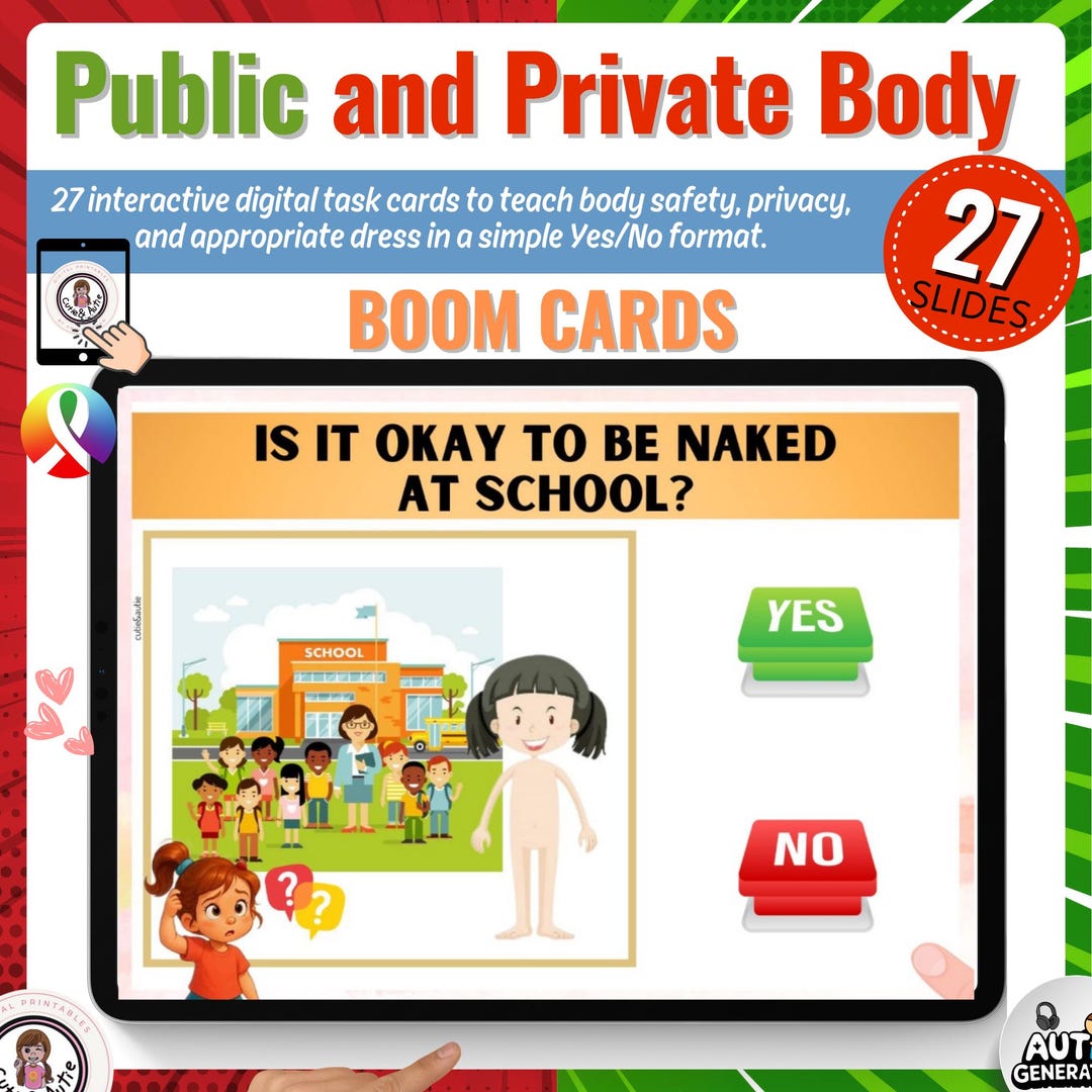 Yes or No? Private Vs. Non-private Parts – 27 Boom Cards - Etsy