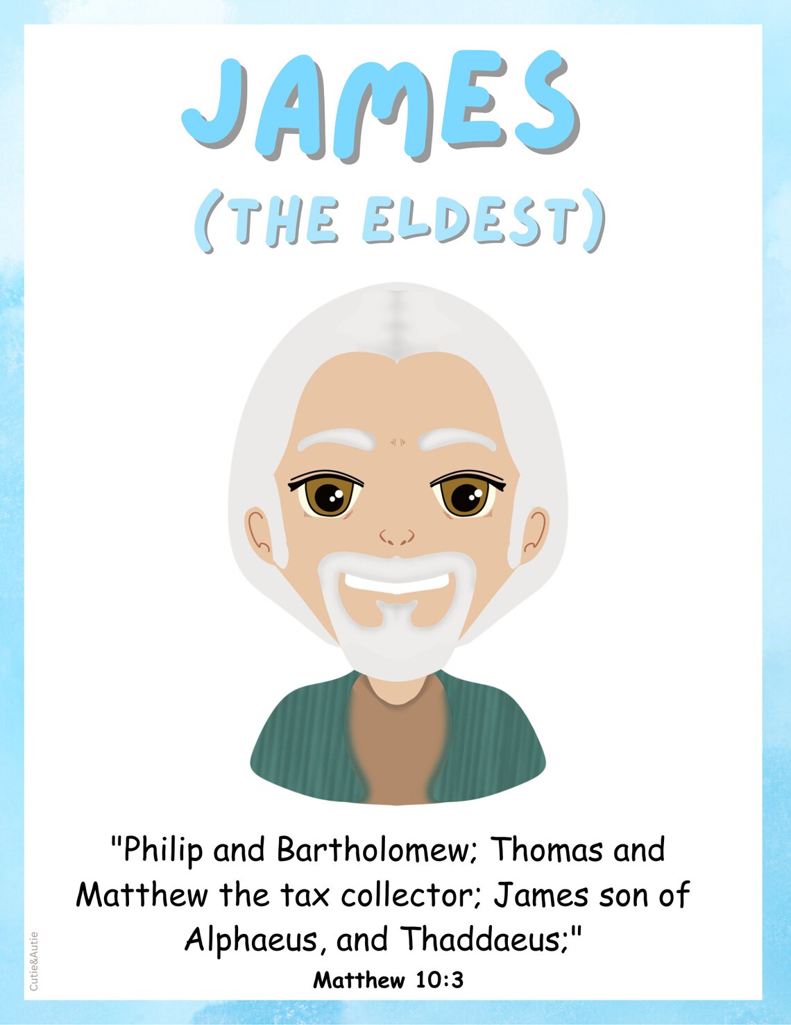 12 Apostles and Jesus - Bible Verse Cards 3.8 X 5.2 & Posters 8.5 X 11 ...