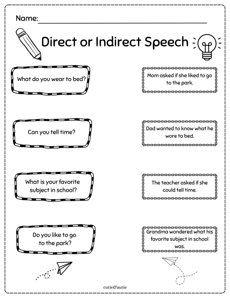 Direct and Indirect Matching Activity 100 Questions With Answers - Etsy