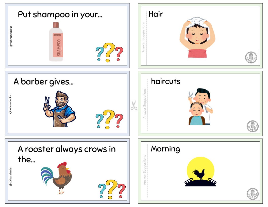 Predictable Pathways: Auditory Closure Flashcards for Autism 45 ...