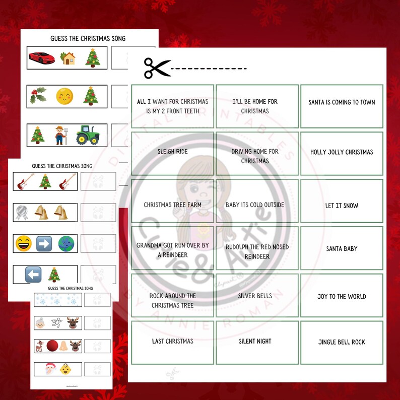 Guess the Christmas Song: Matching Game Printable/ 20 Songs - Etsy