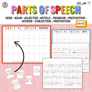 Grammar Quest: Sorting and Classifying Parts of Speech Game 2 & 3 ...