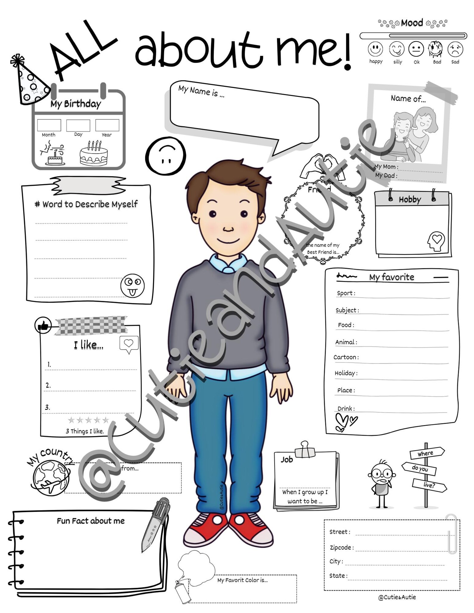 All About Me: A 12-teen Personality Reflection Activity I Express ...