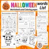 Trick-or-treat Writing: Halloween Vocabulary Worksheets and Coloring ...