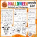 Trick-or-treat Writing: Halloween Vocabulary Worksheets and Coloring ...