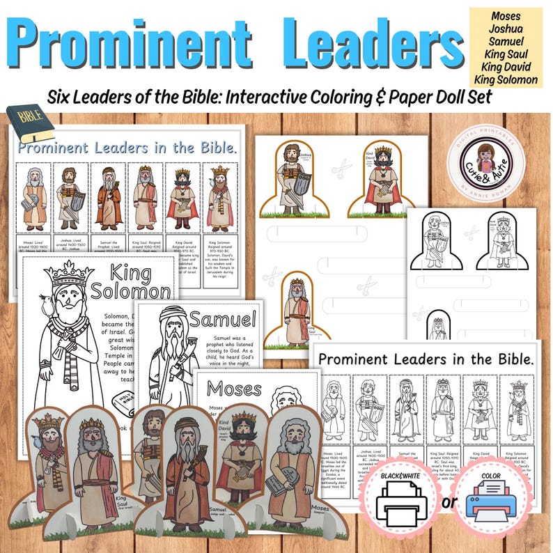 Leaders of the Bible Set:coloring and Paper Dolls, Sunday School 6 ...