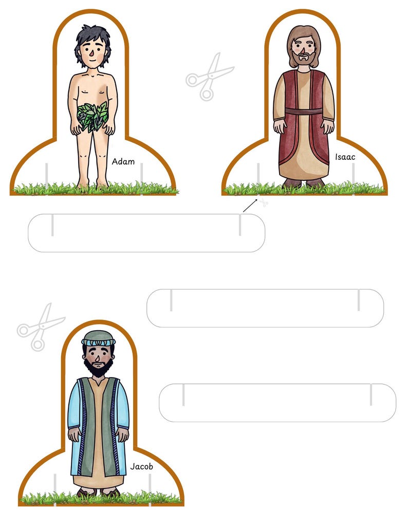 Six Patriarchs of the Bible: Interactive Coloring & Paper Doll Set - Etsy