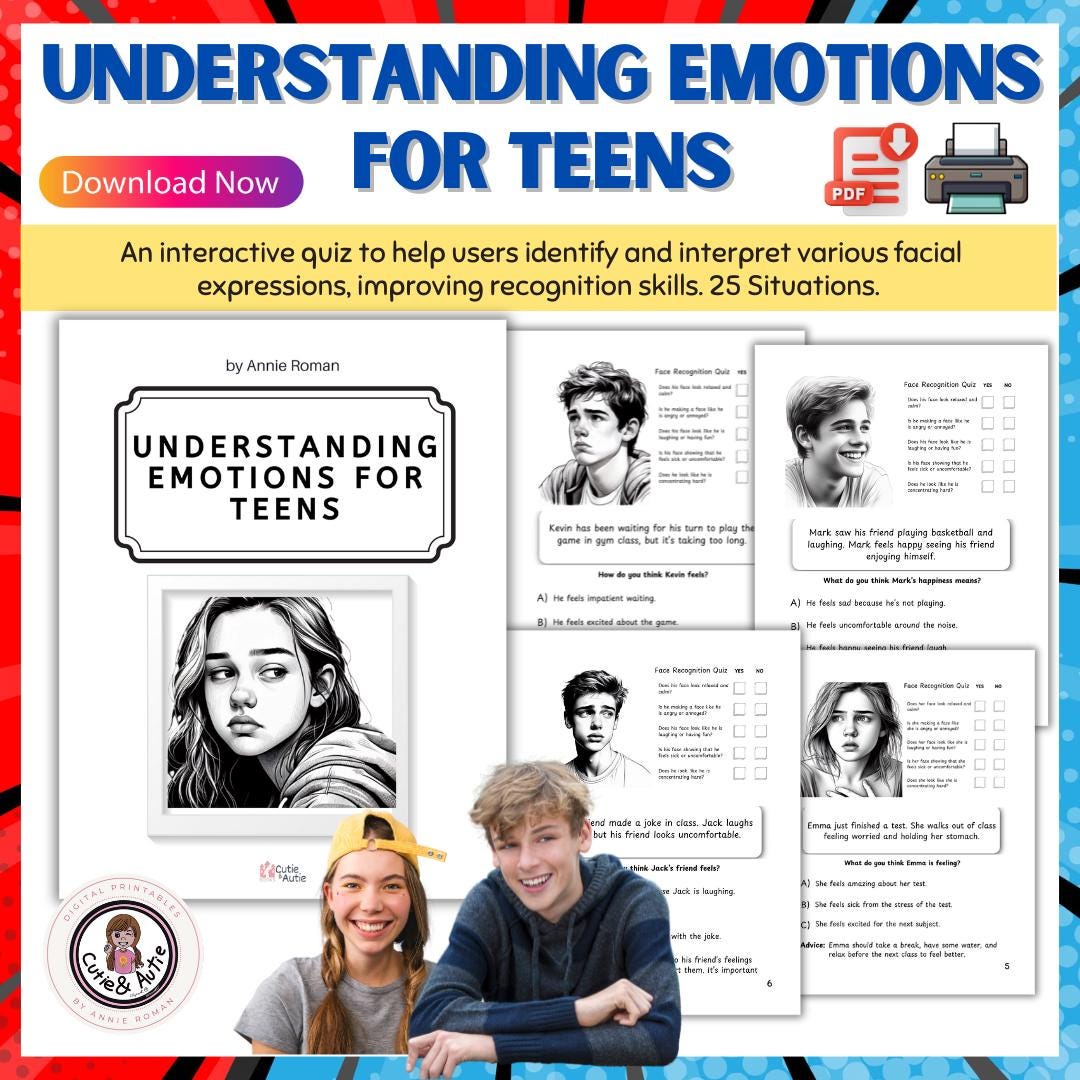 Understanding Emotions for Teens/focusing on 25 Common Life Situations ...