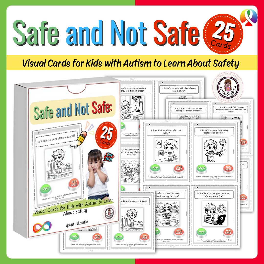 Safe and Not Safe: Visual Cards for Kids With Autism to Learn About ...