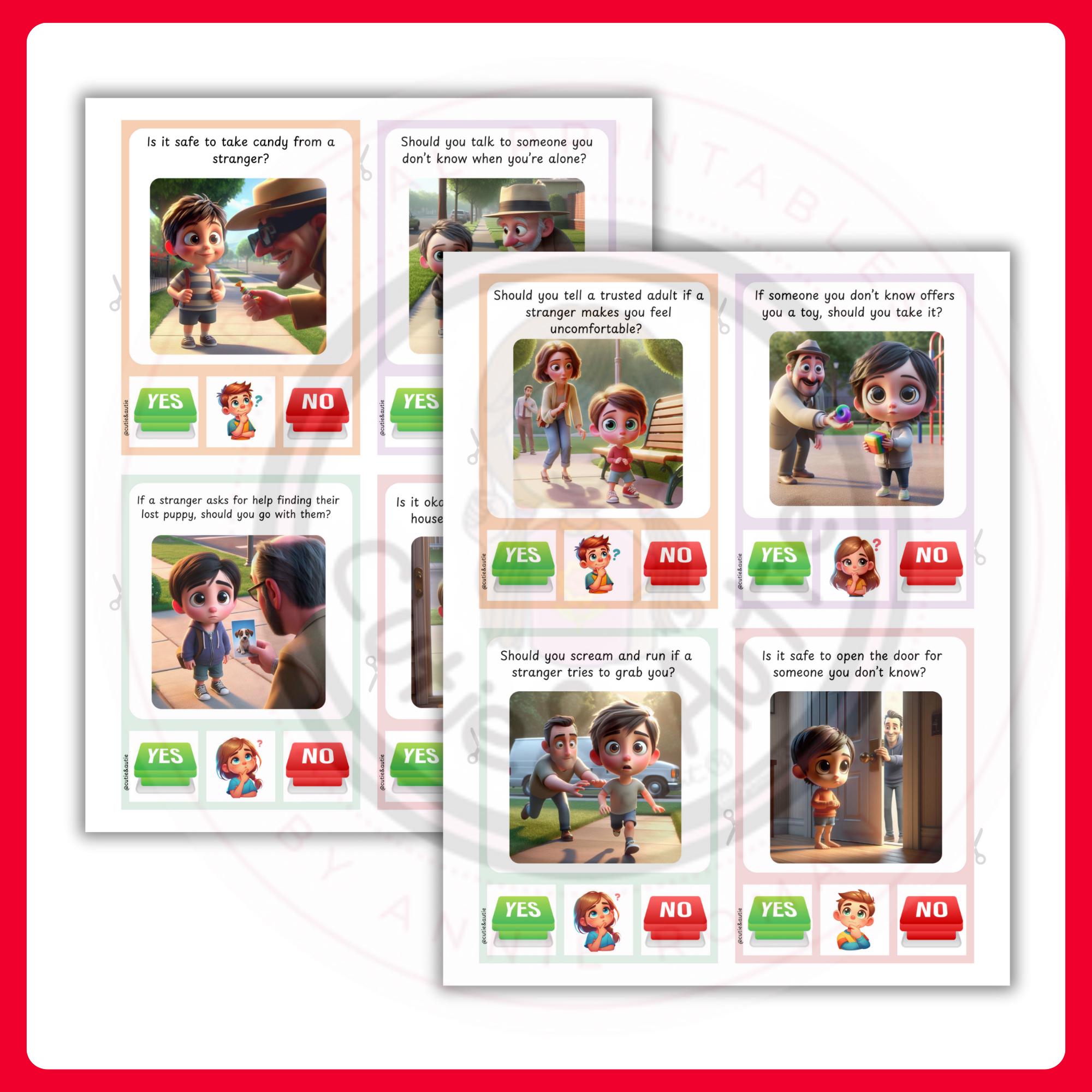 Stranger Danger Safety Cards :A Simple Yes/no Game to Help Kids With ...