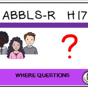 WH Questions ABBLS-R H17 Intraverbal Task Card + Data Sheet 54 Options ...