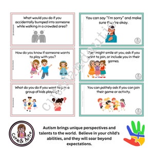 Social Skills Flashcards for Students With Autism & Special Needs - Etsy