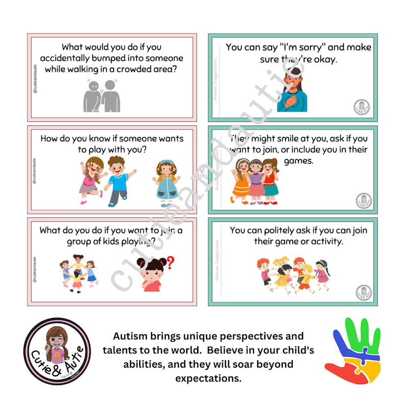 Social Skills Flashcards for Students With Autism & Special Needs - Etsy UK