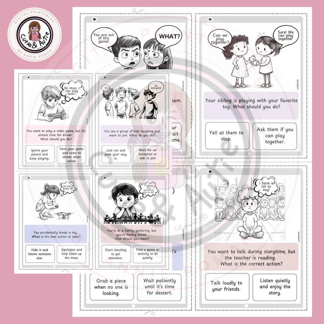 Social Skills : Building Self-control ( What to Do) 28 Visual Autism ...